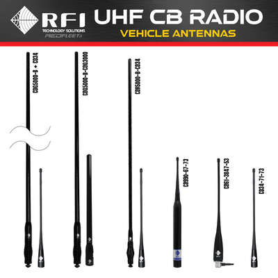 REDFLEET | RFI Vehicle Antennas for UHF CB Two Way Radios, UHF CB Vehicle Antennas